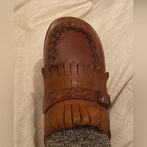 coasters | Shoes | 97s Hippie Boho Leather Fringe Clog Heels 8 To 85 ...